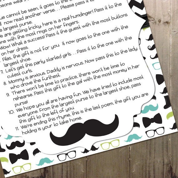 Downloadable Mustache Baby Shower