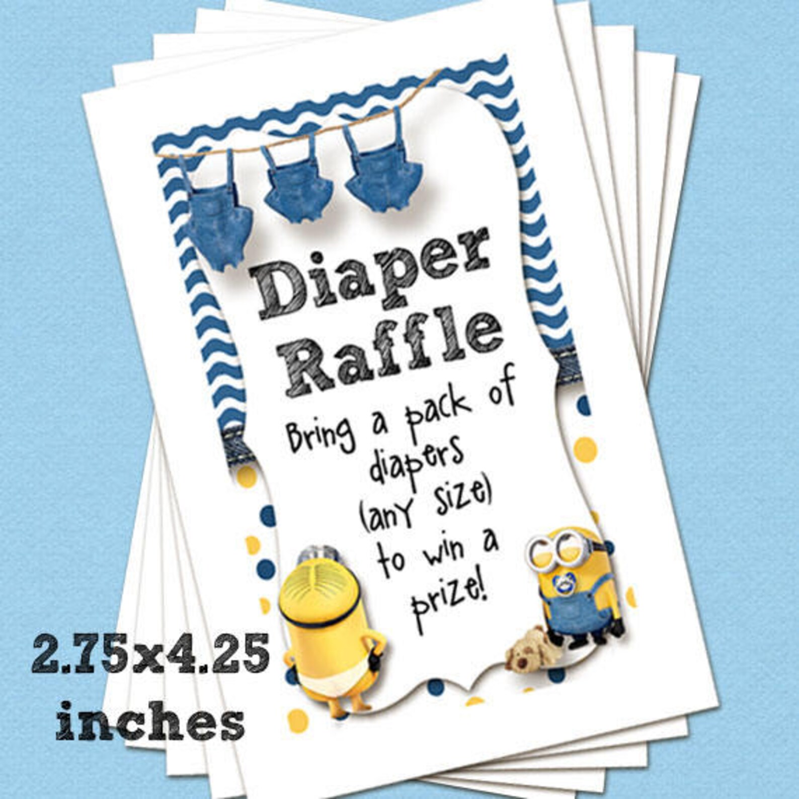 Digital Printable Minion Baby Shower Diaper Raffle - Etsy