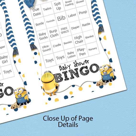 Minion Printable Bingo Cards
