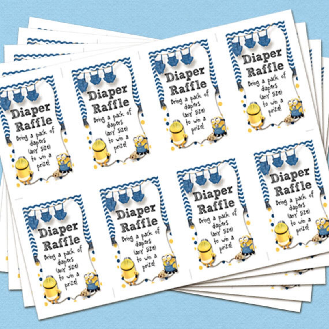 Digital Printable Minion Baby Shower Diaper Raffle - Etsy