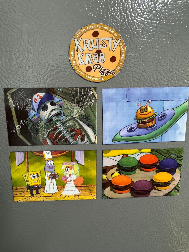 Sponge Bob Inspired Refrigerator Magnets | Krustykrab Pizza | Fridge ...
