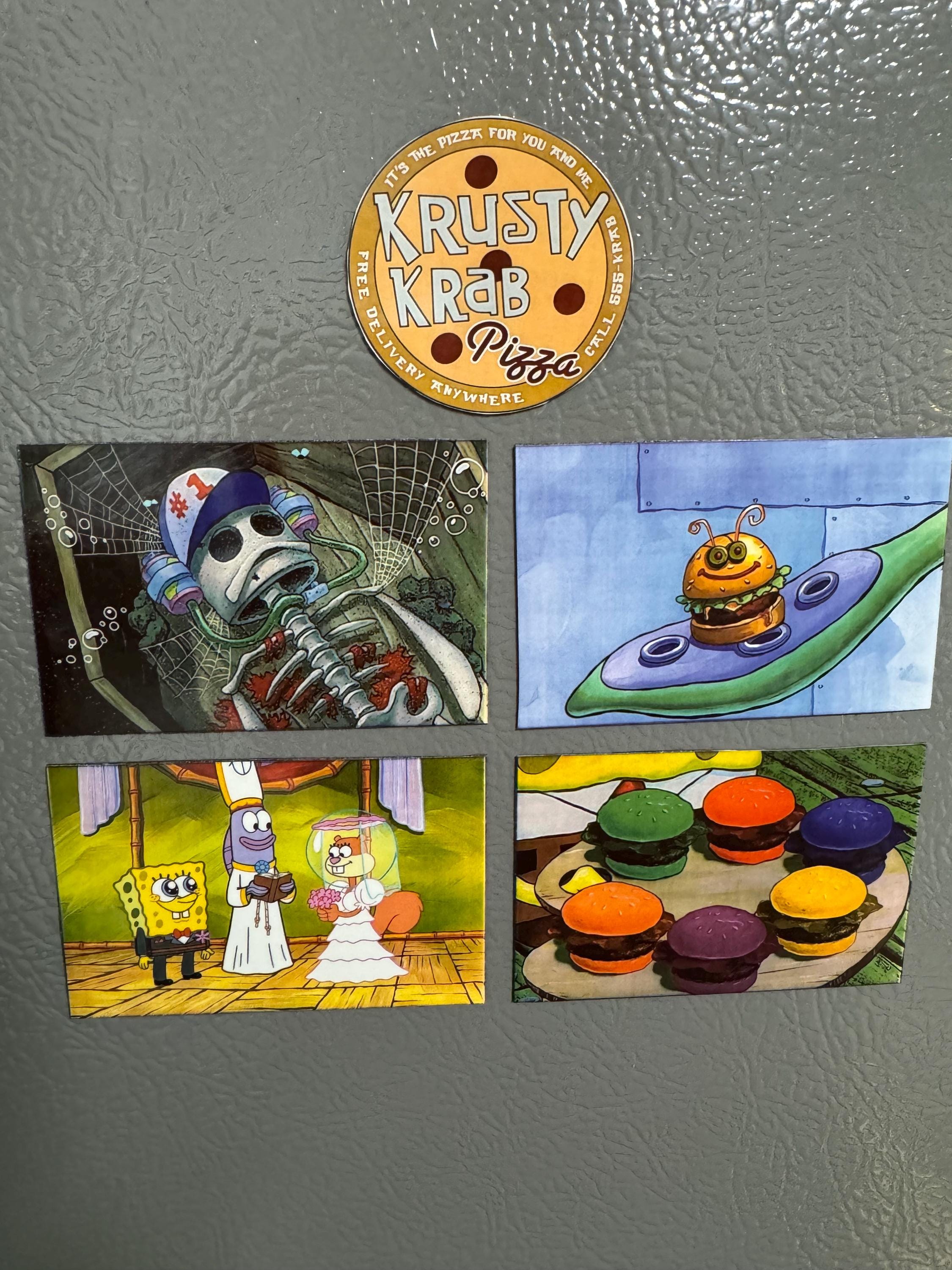 Sponge Bob Inspired Refrigerator Magnets | Krustykrab Pizza | Fridge ...