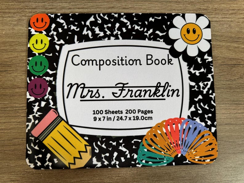 Personalized Teacher Gift | Composition Book Mousepad | Classroom Decor ...