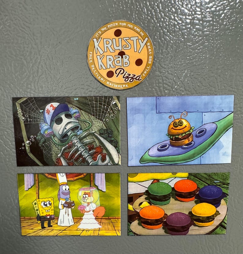 Sponge Bob Inspired Refrigerator Magnets | Krustykrab Pizza | Fridge ...