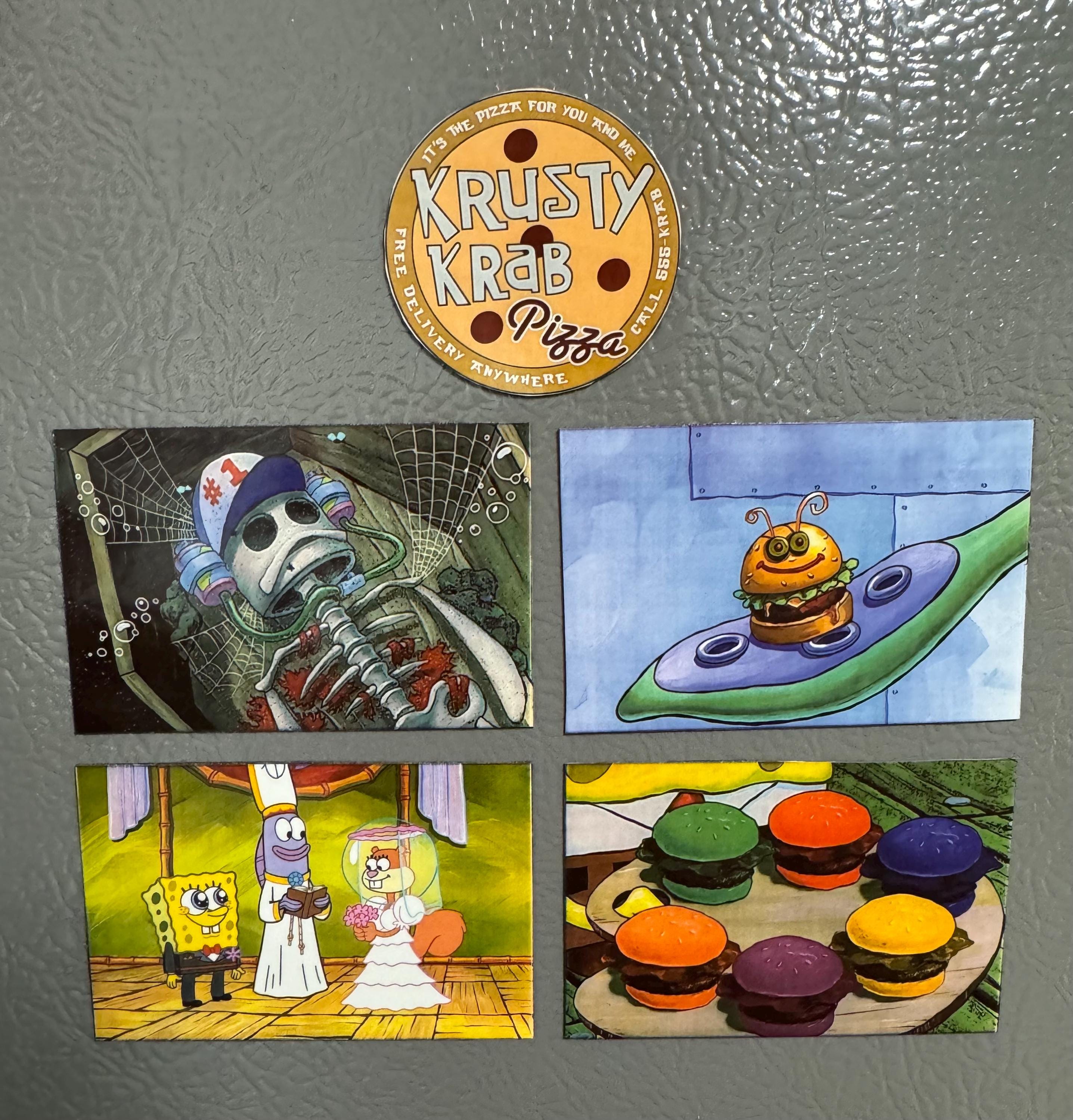 Sponge Bob Inspired Refrigerator Magnets | Krustykrab Pizza | Fridge ...