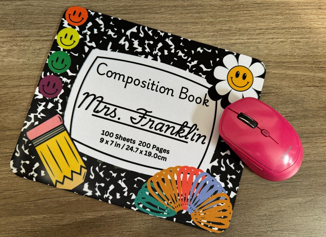 Personalized Teacher Gift | Composition Book Mousepad | Classroom Decor ...