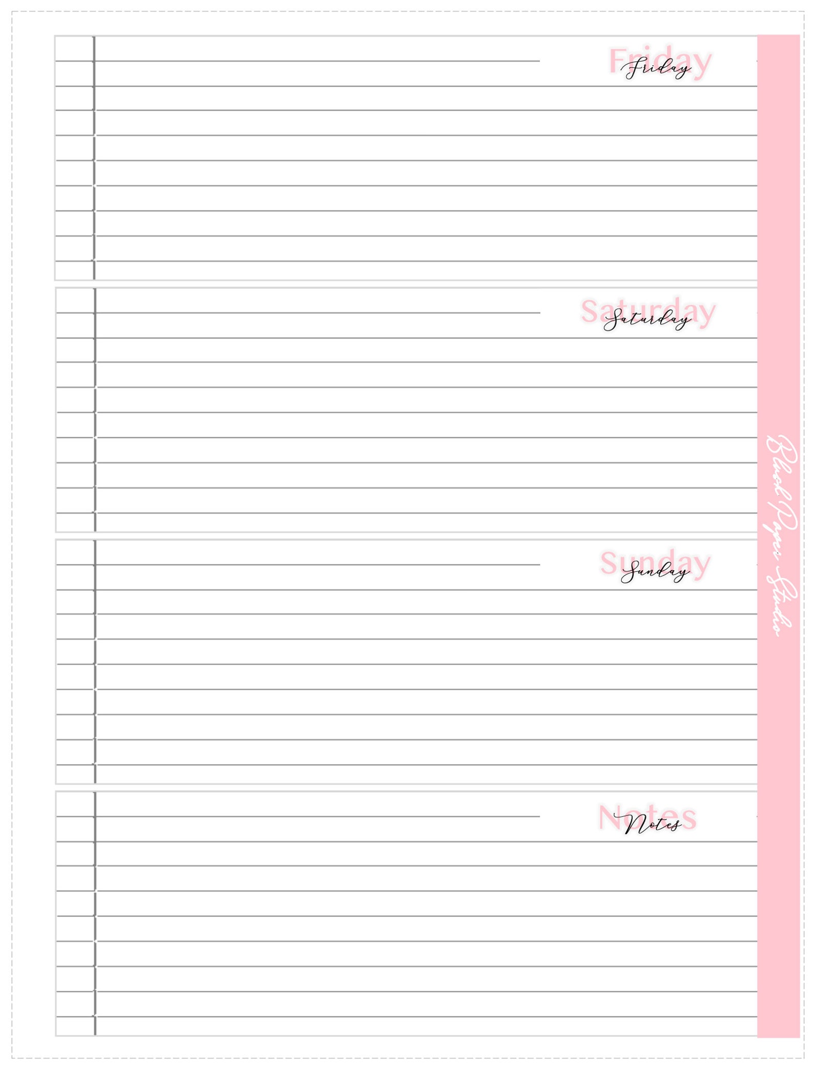Classic Happy Planner Horizontal Layout Digital Insert - Etsy