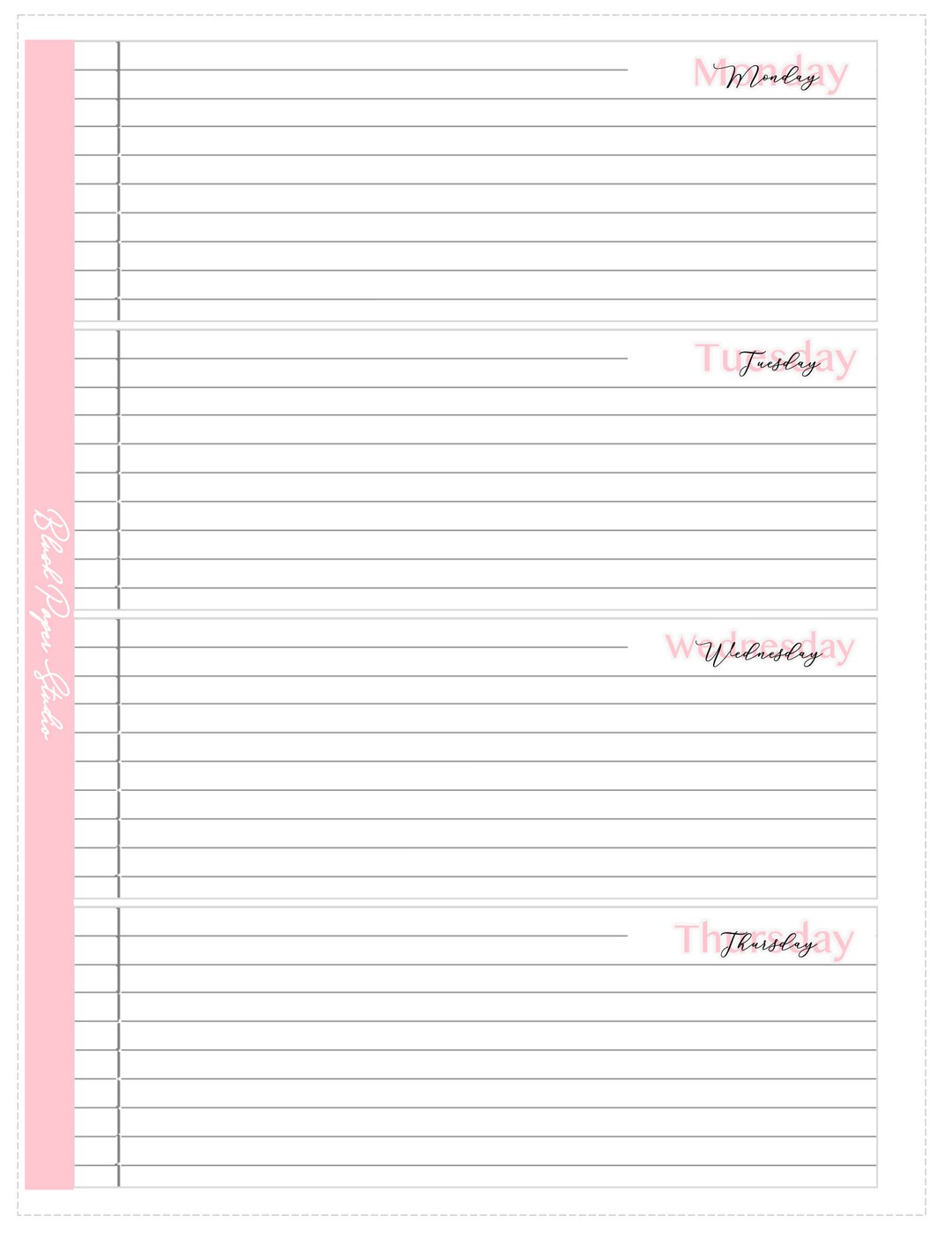 Classic Happy Planner Horizontal Layout Digital Insert - Etsy