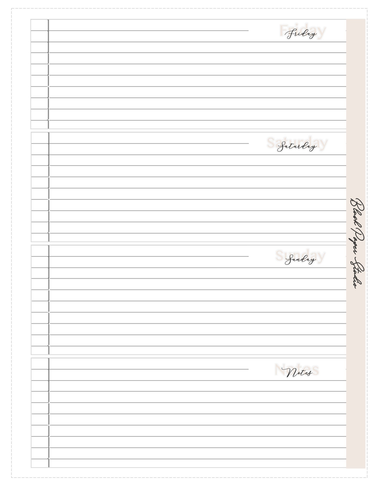 Classic Happy Planner Horizontal Layout Digital Insert - Etsy