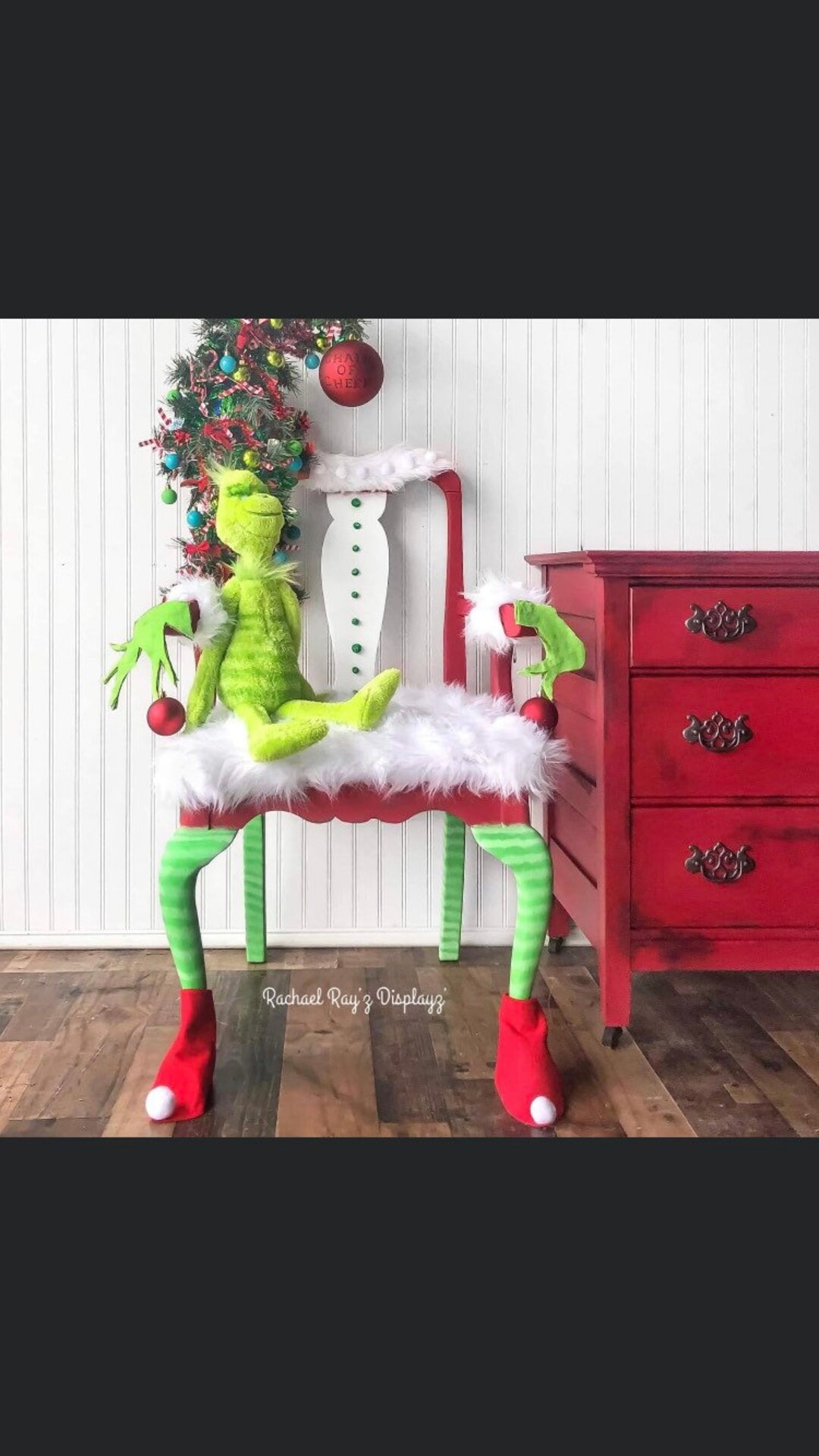 Custom Grinch Chair, Grinch Decor, Grinch Christmas, Christmas Decor - Etsy