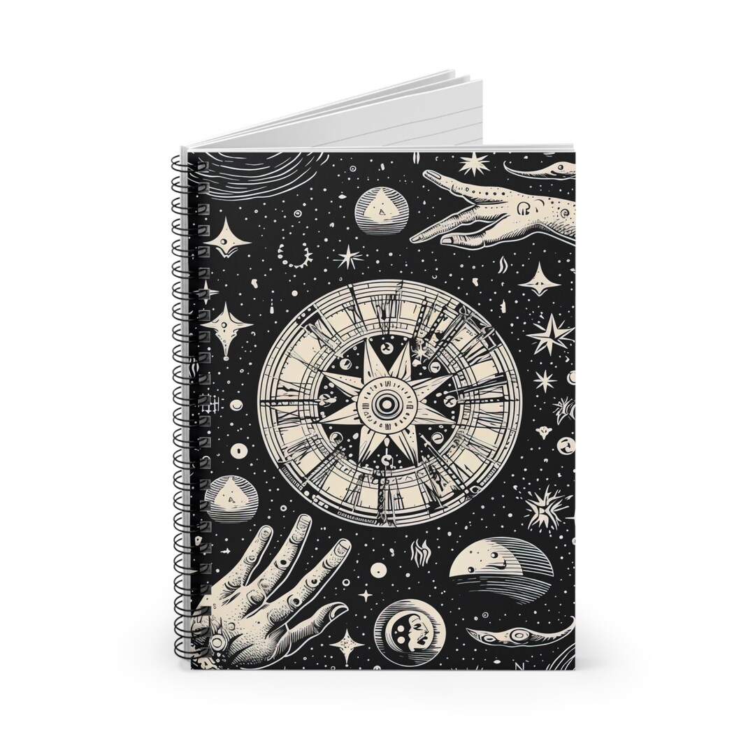 Astrology Objects Art Drawing SPIRAL NOTEBOOK / JOURNAL / - Etsy