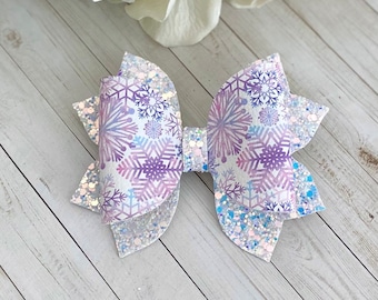 Snowflake Hair Bow | Etsy