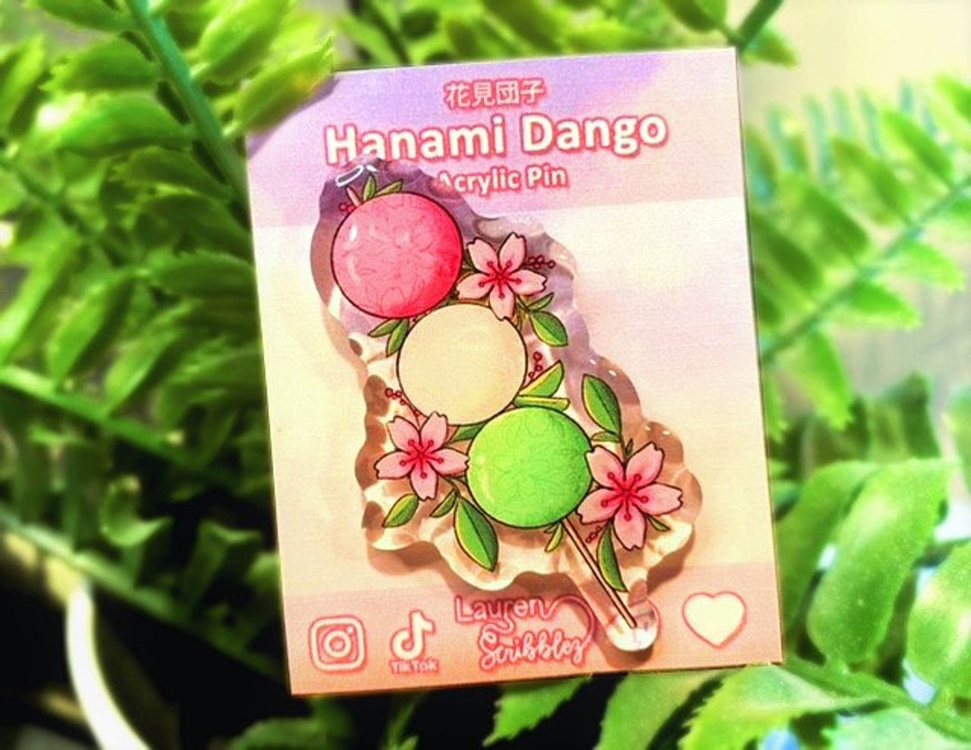 Sakura Hanami Dango Aesthetic Acrylic Epoxy Pin - Etsy