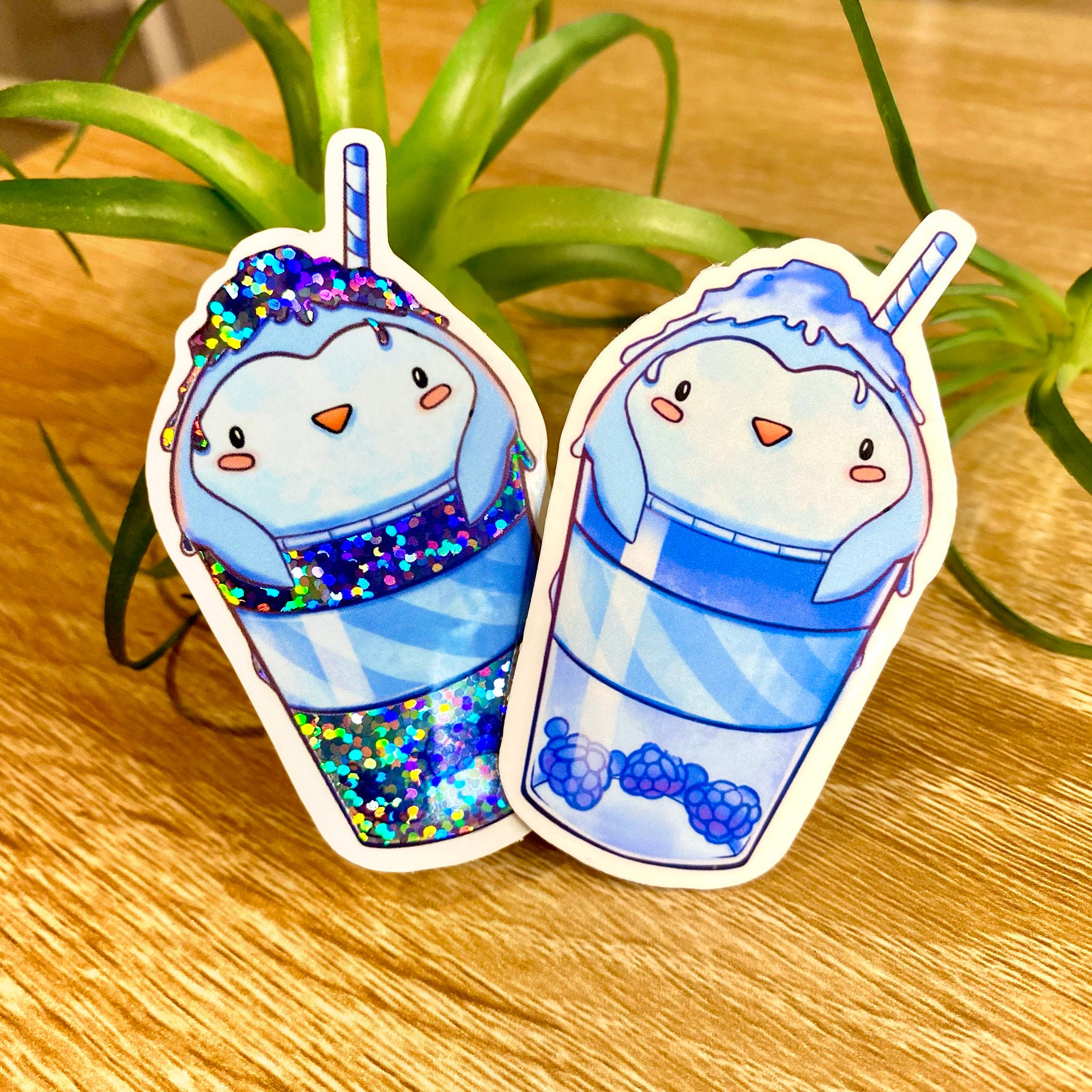 Blue raspberry freeze Penguin Slushie Vinyl Holographic | Etsy
