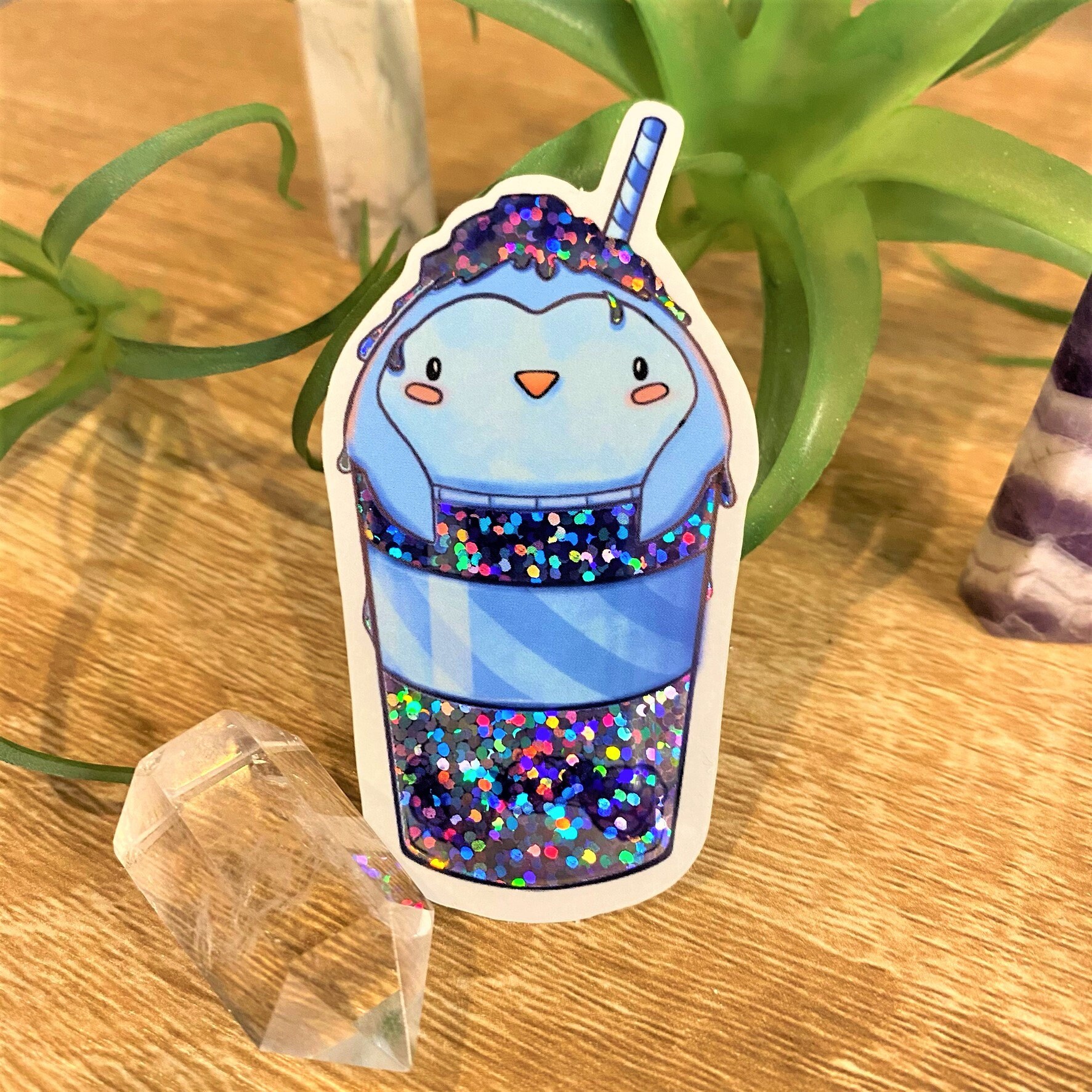 Blue raspberry freeze Penguin Slushie Vinyl Holographic | Etsy