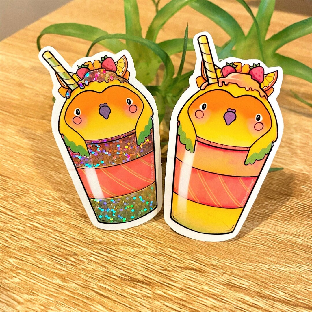 Mango Strawberry Tango- Sun Conure Smoothie | Vinyl Holographic Glitter ...