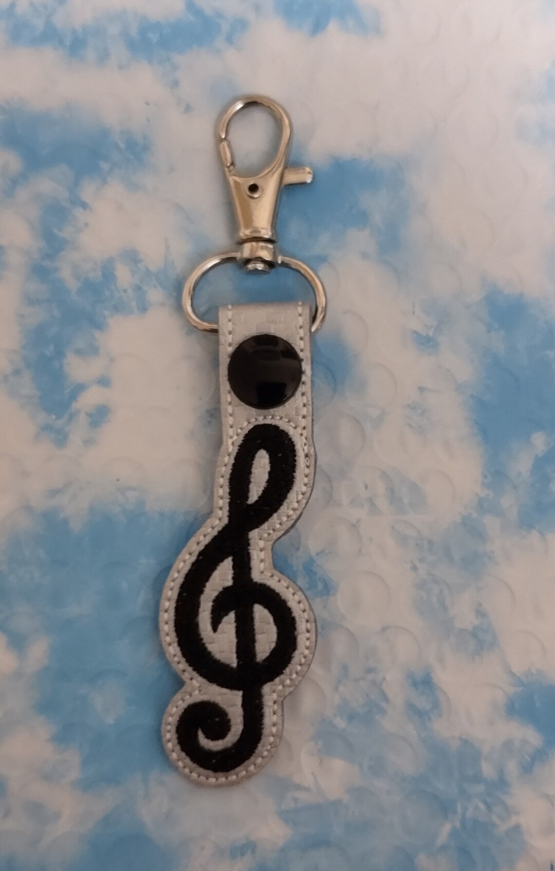 Embroidered Music Treble Clef Key Chain Keychain Fob - Etsy