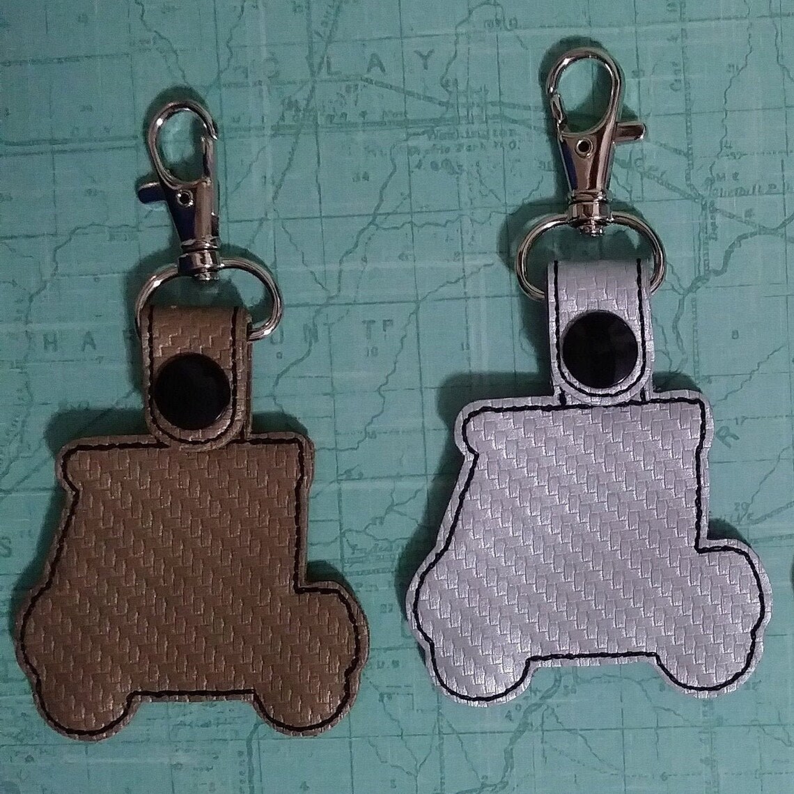 Embroidered Golf Cart Shaped Key Chain Keychain Fob, You Pick the Color ...