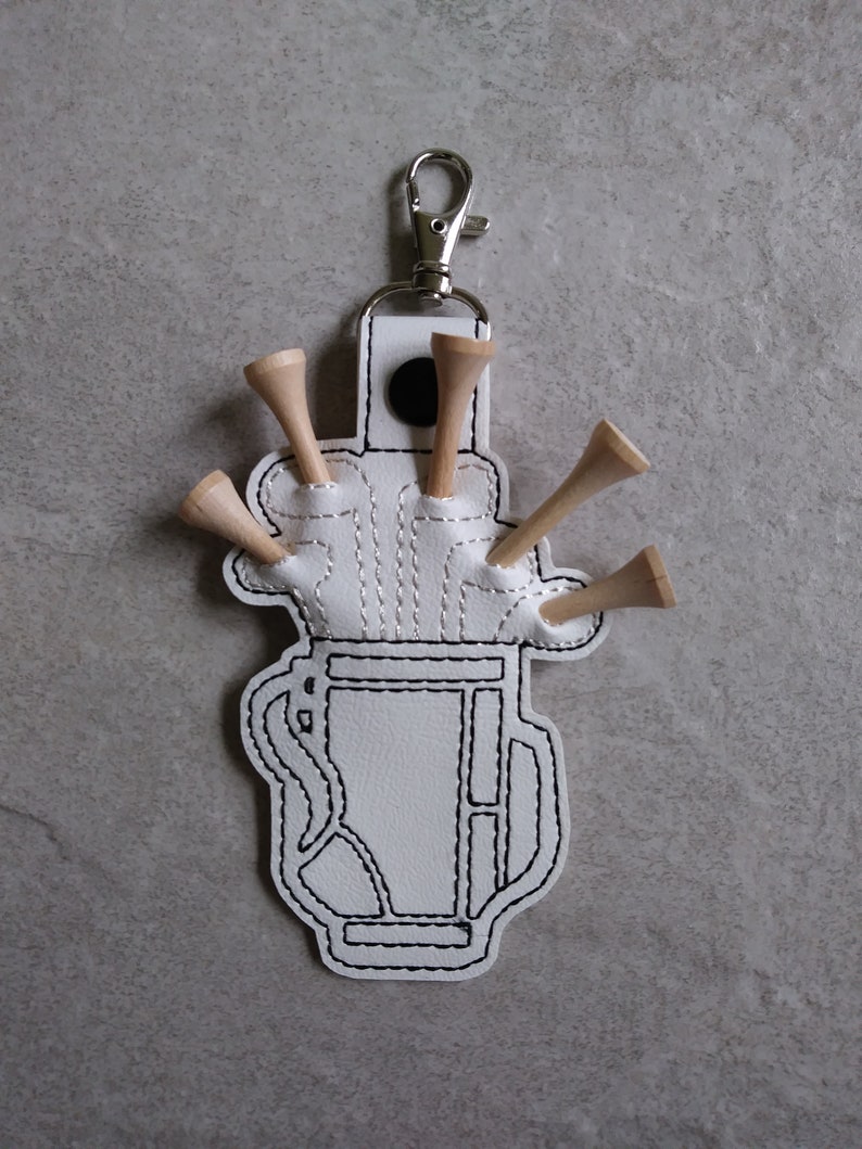 Embroidered Golf Tee Holder Golf Bag Tee Holder Key Chain | Etsy