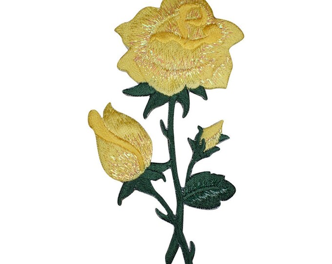 Yellow Rose Applique Patch Flower Love Badge 4.75 - Etsy