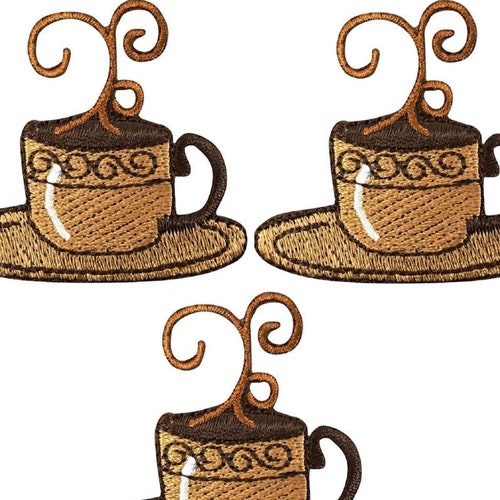 Coffee Applique Patch Cup of Java Espresso Mocha - Etsy