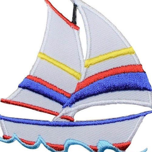Sailboat Applique Patch Sailing Boat Nautical Badge - Etsy