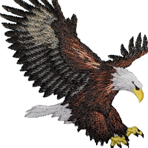 American Bald Eagle Landing Iron on Applique Embroidered - Etsy