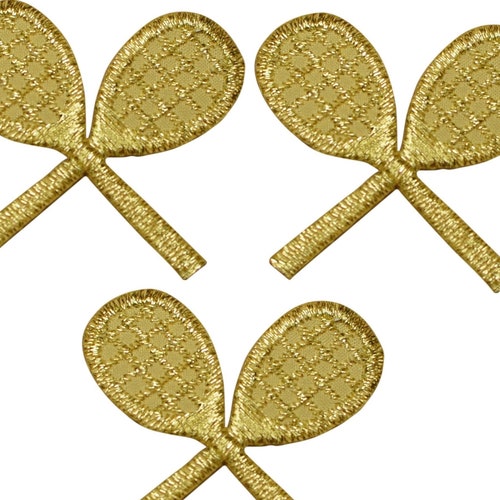 Tennis Racket Applique Patch Gold Sports Badge 1.75 | Etsy