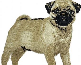 Kawaii Pug Dog Patch: Embroidered Puppy Badge Iron-on/ Sew-on Applique ...
