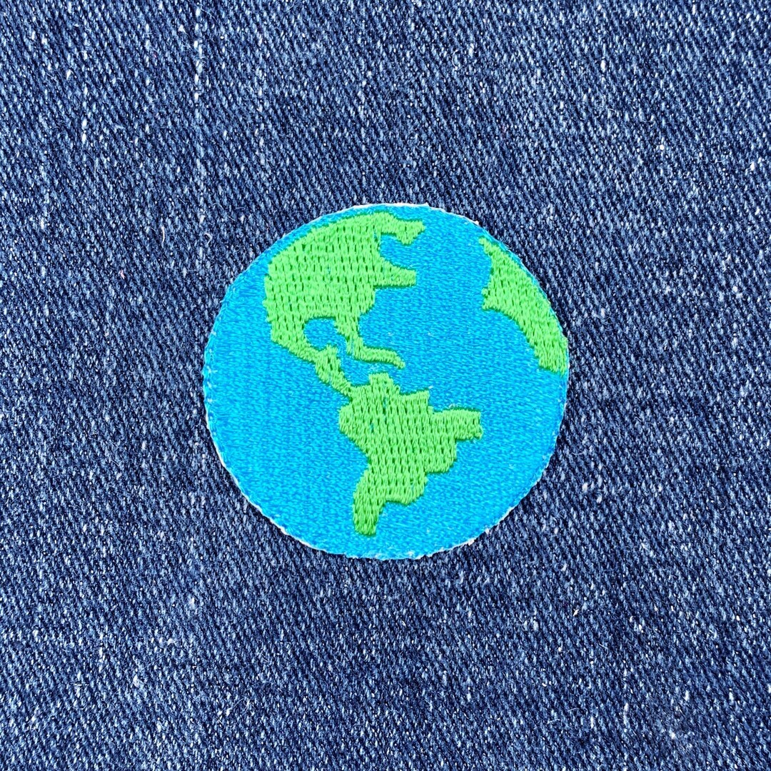 Planet Earth Applique Patch - Outer Space Small Embroidered Badge 1.5 ...