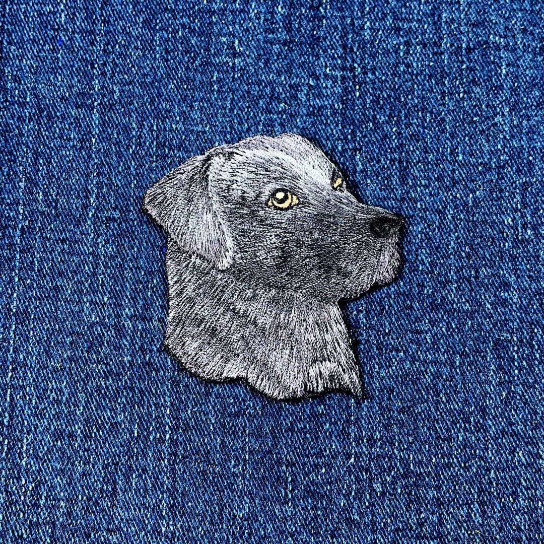 Black Lab Applique Patch - Labrador Retriever Dog Embroidered Badge 2-3 ...