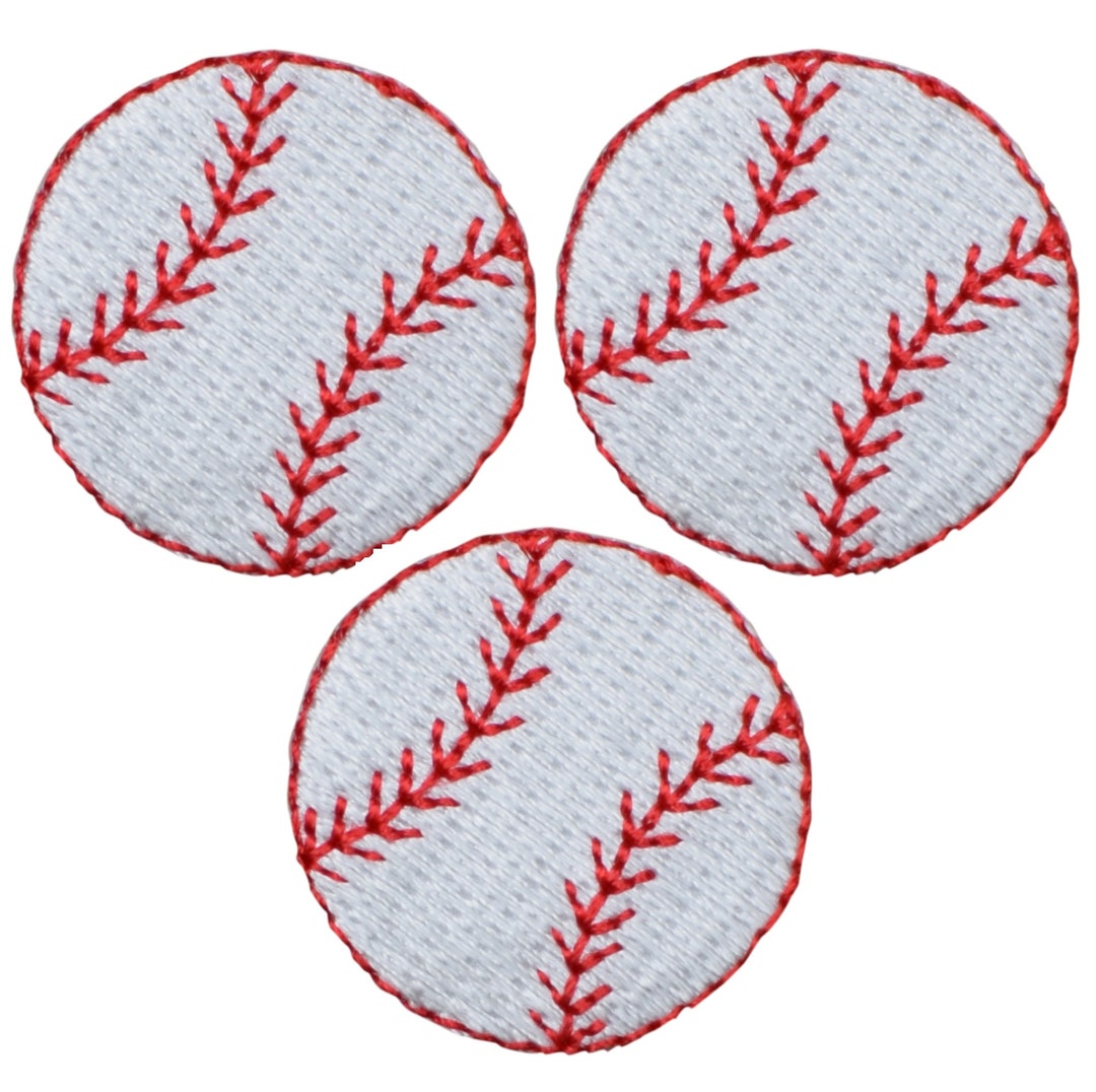Mini Baseball Applique Patch - Sports Ball Badge 1-1/8" (3-pack, Iron ...