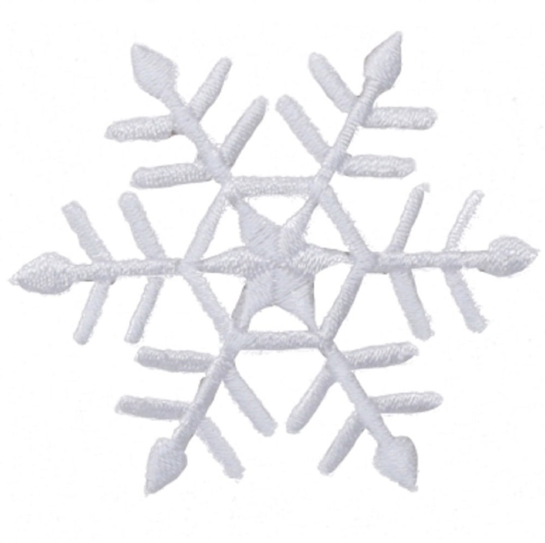 White Snowflake Applique Patch Snow, Winter Badge 2-3/8 iron On - Etsy