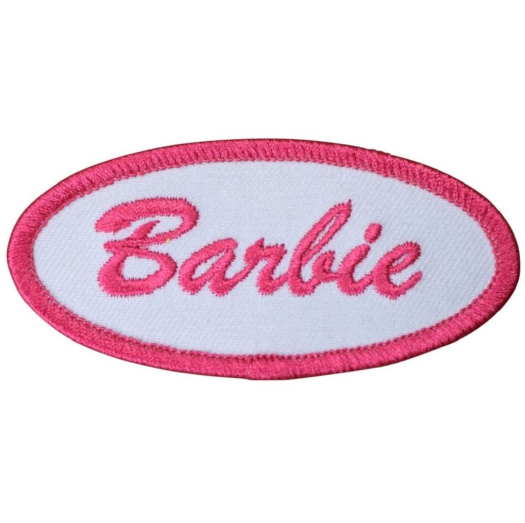 Barbie Patch Pink & White Name Badge 3 iron On - Etsy