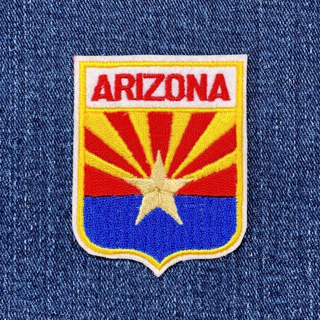 Arizona Patch - Embroidered AZ Flag Shield Badge 2.75" (iron or Sew On ...