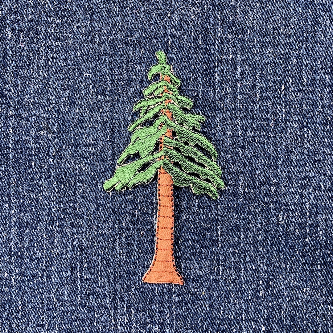 Evergreen Tree Applique Patch - Embroidered Conifer Pine Sequoia ...
