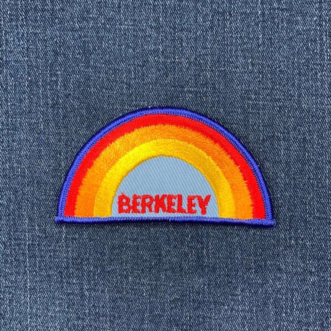 Vintage Berkeley California Rainbow Patch - Dark Blue Border 3.75" (sew ...