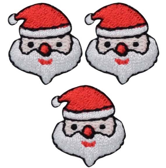 Notions Two Iron On SANTA Head Appliques*Handmade184 Sewing ...