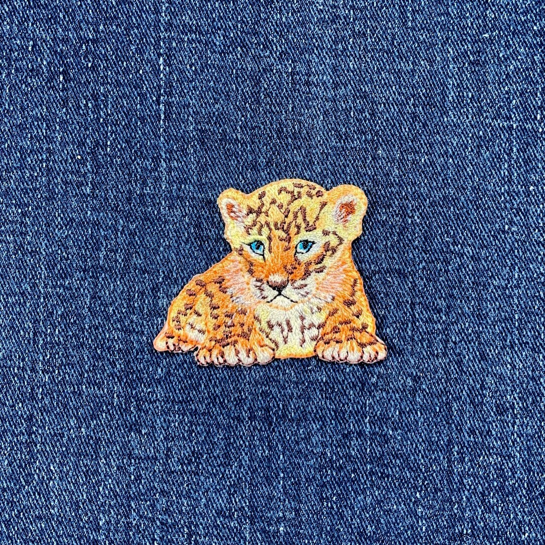 Cheetah Cub Applique Patch - Baby Animal Embroidered Wildcat Badge 2-1/ ...
