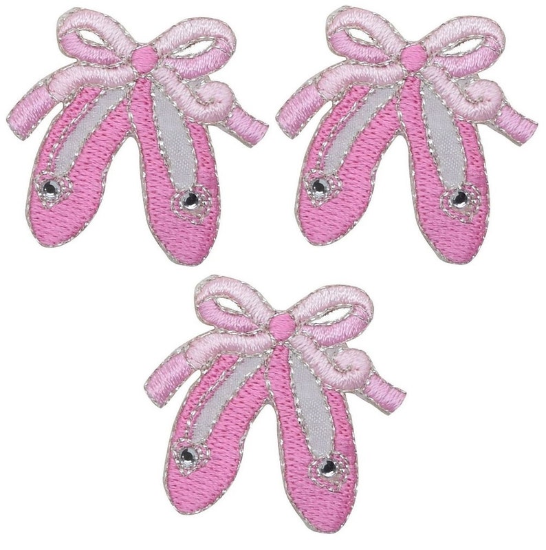 3-pack Dance Slippers Applique Patch - Embroidered Ballerina & Ballet ...