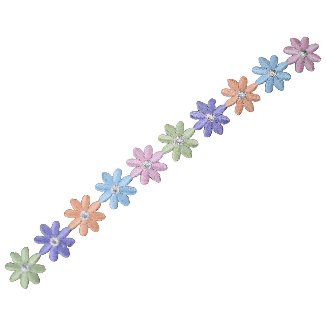 Large Daisy Strip Applique Patch - Flower Bloom Gardening Badge 7-5/8 ...