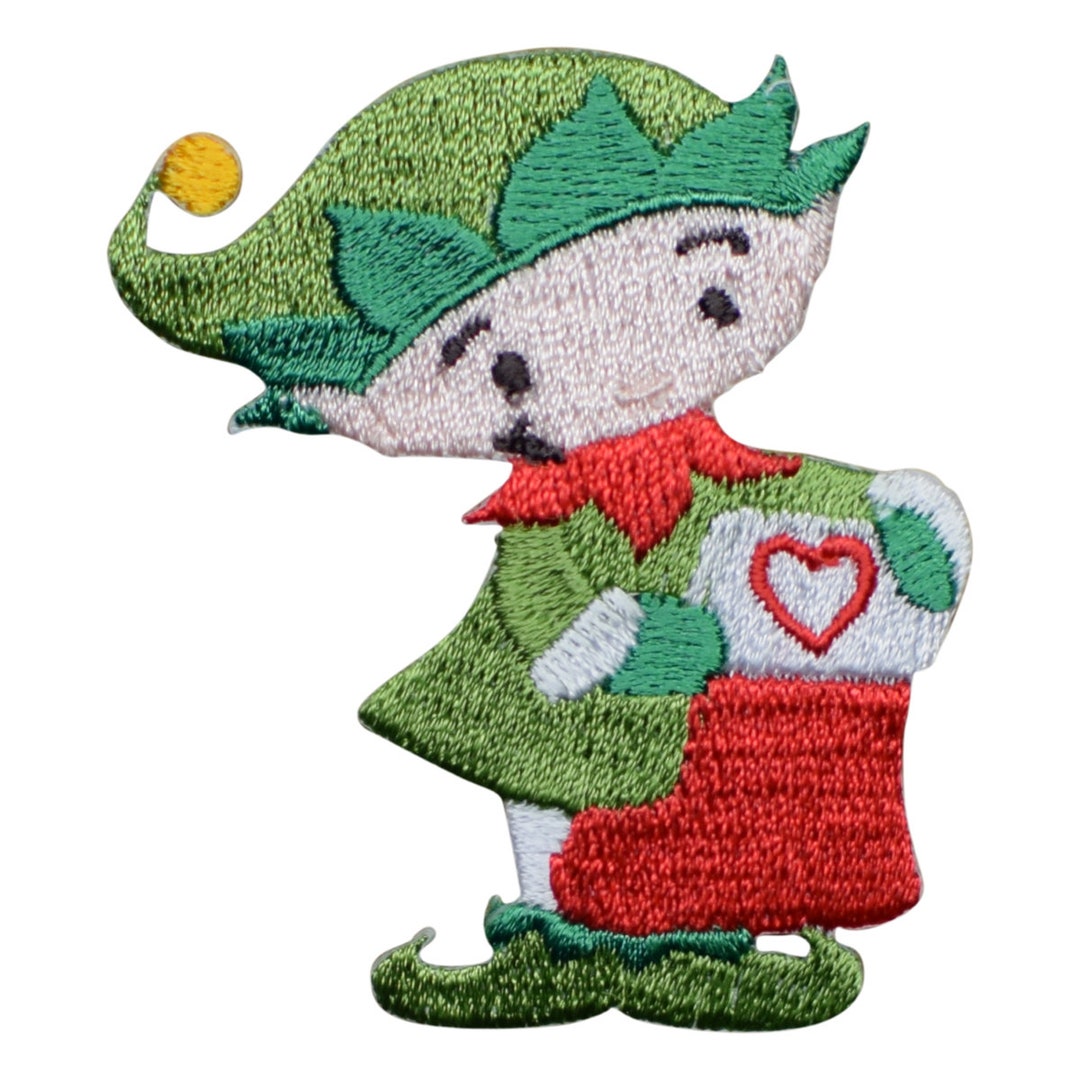 Santa's Elf Applique Patch - Christmas, Stocking, Heart, Hat 2.25 ...