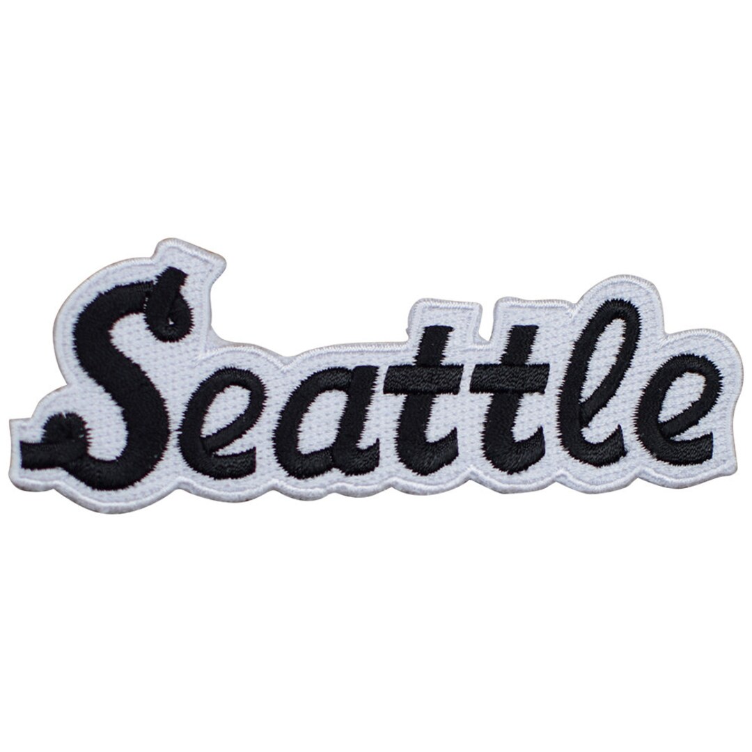 Seattle Patch - Black & White Washington Badge 4.25" (iron or Sew On ...