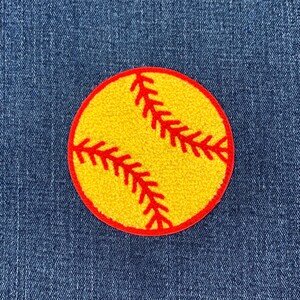 Large Chenille Softball Patch - Sports Ball, Letterman Jacket Badge 3 ...