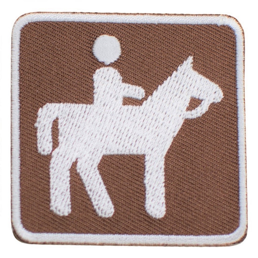 Horseback Riding Patch - Park Sign Equestrian Recreational Activity 2 ...