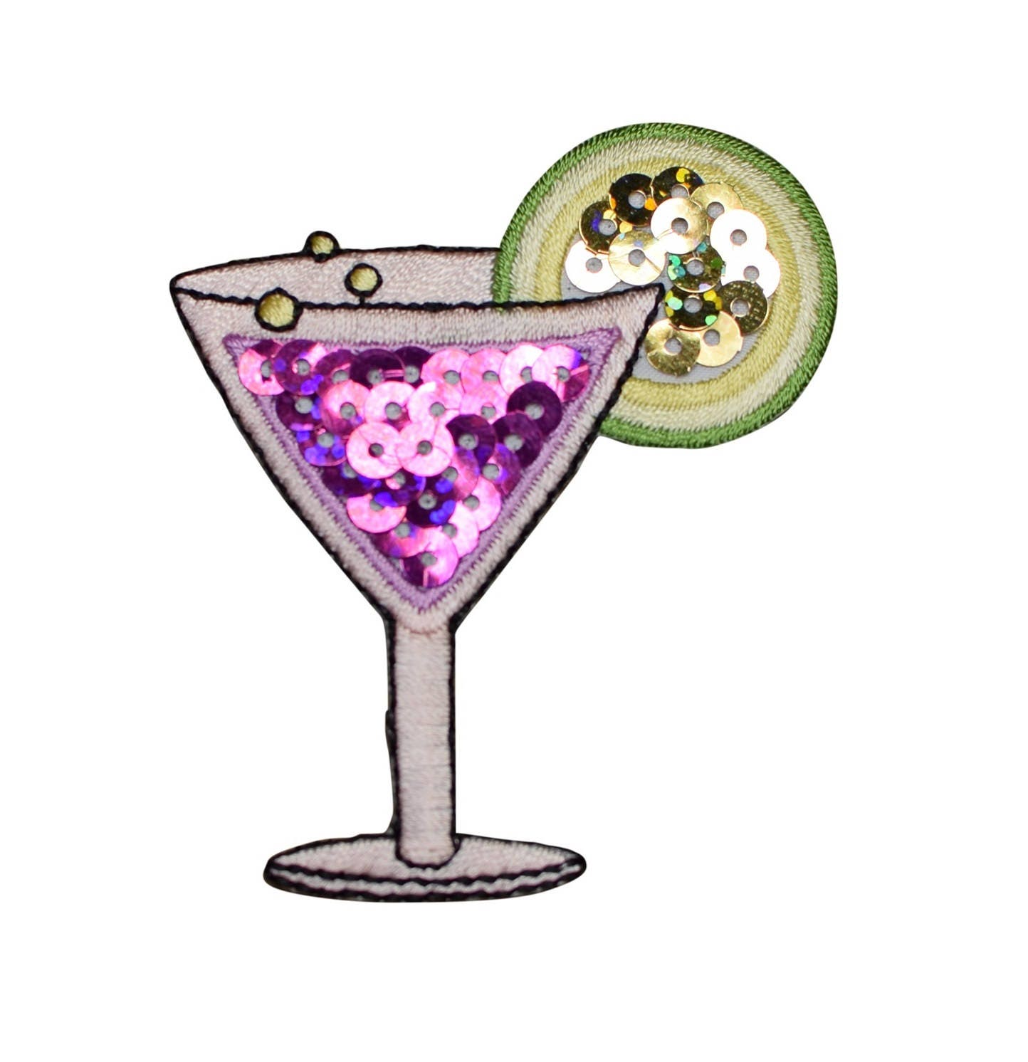 Cocktail Applique Patch Martini Lime Alcoholic Beverage | Etsy