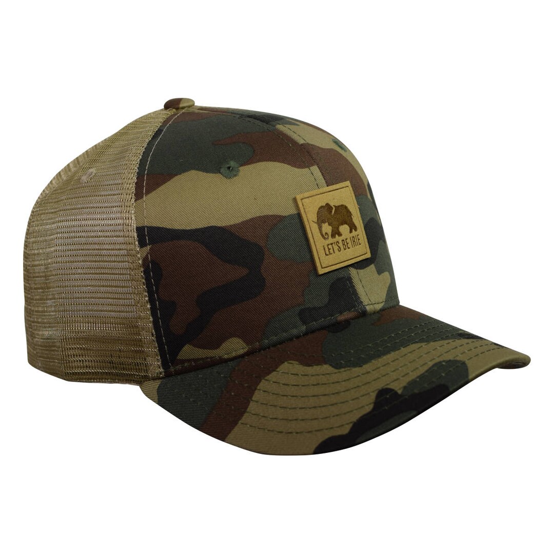 LET'S BE IRIE Elephant Trucker Hat - Camouflage & Khaki Snapback Cap - Etsy