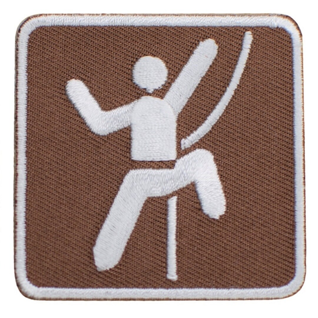 Rock Climbing Patch Park Sign Routes Recreational Activity Badge 2 iron ...