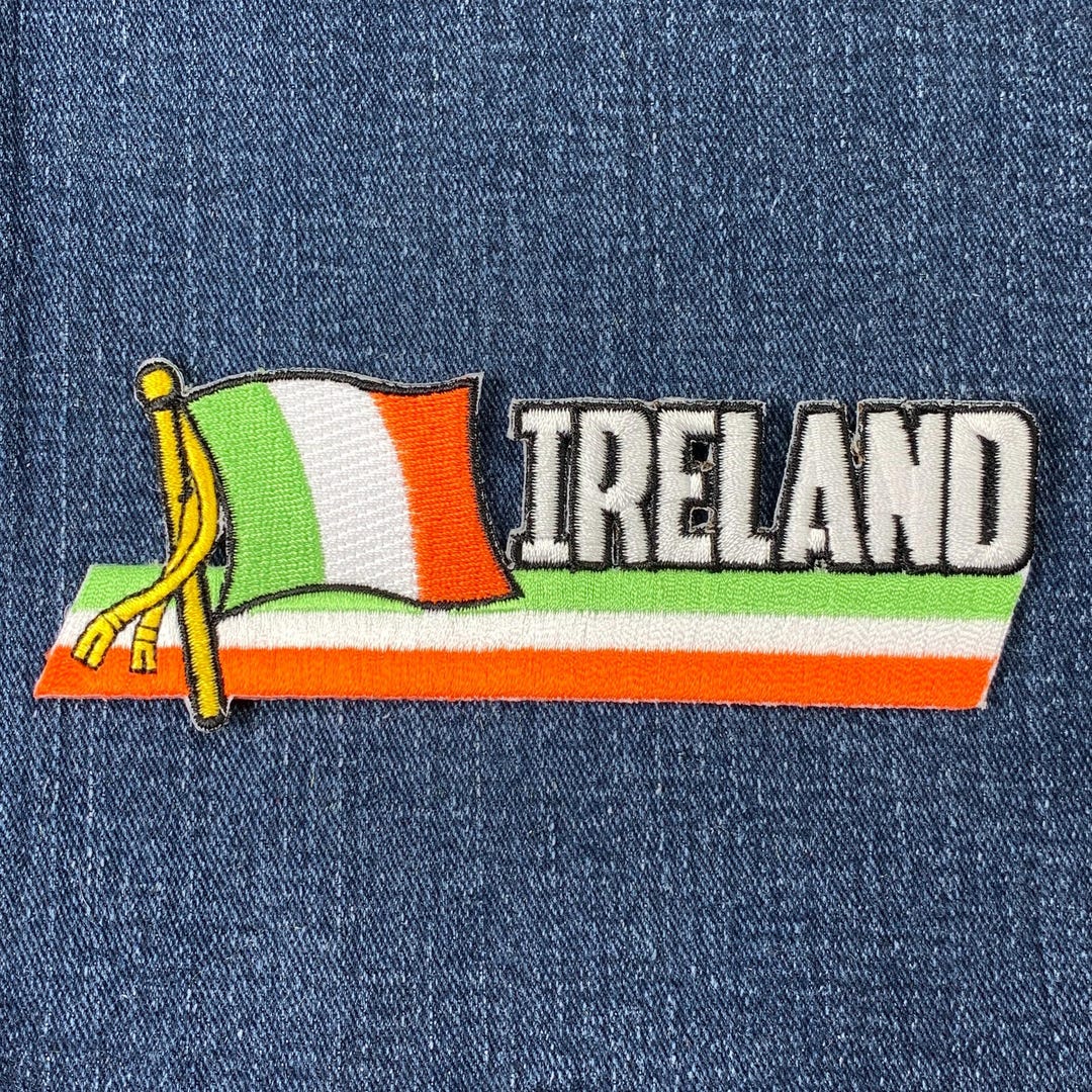 Ireland Patch - Irish Flag & Ribbon Embroidered Badge 4.75" (iron On ...
