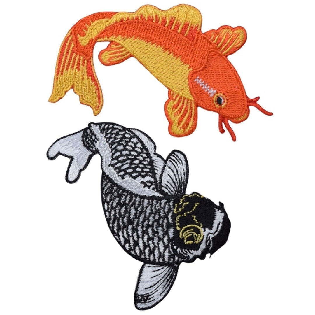 2-pack Koi Applique Patch Set - Jinli Nishikigoi Japan Fish Embroidered ...